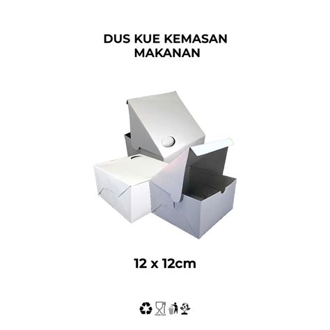 Jual KOTAK KUE SNACK BOX DUS KEMASAN MAKANAN UK 12X12 POLOS