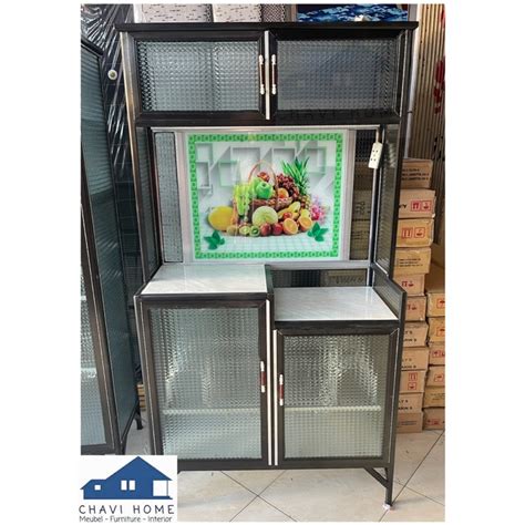 Jual Rak Piring Rak Dapur Lemari Aluminium Meja Keramik 2 Pintu Meja