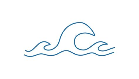 Premium Vector Sea Wave Doodle Ocean Curl Waves Vector Marine Outline