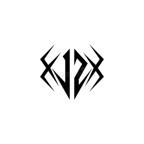 Initial JZ Logo Design With Cool Style Logo Business Branding Stock