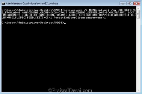 Install SCOM Agent Using Command Line Snap 5 Prajwal Desai