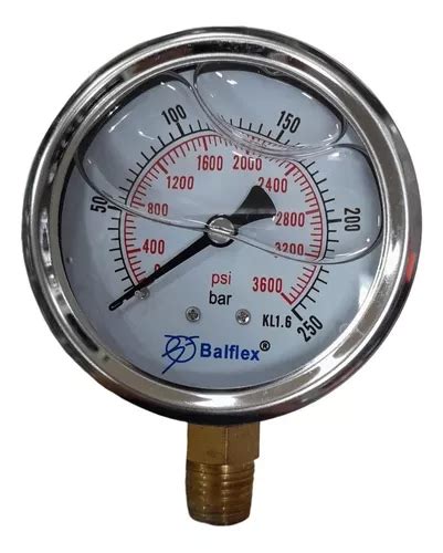 Manômetro Vertical Glicerina 0 250 Bar 63mm Rosca 1 4 Npt