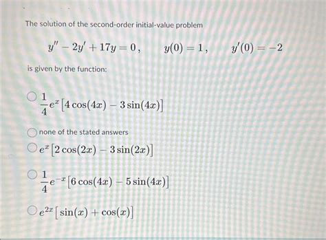 solved the solution of the second order initial value