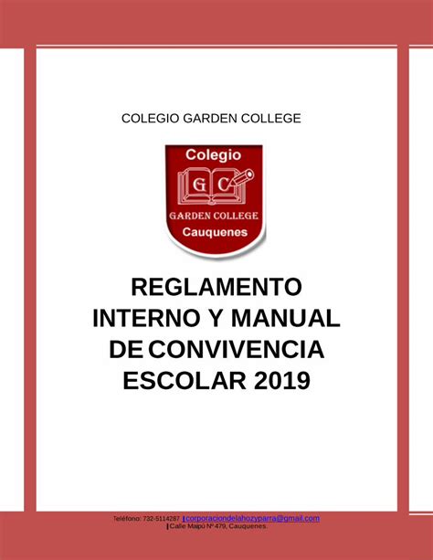 Pdf Reglamento Interno Y Manual De Convivencia Escolar