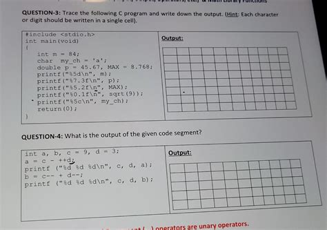 solved question 3 trace the following c program and write
