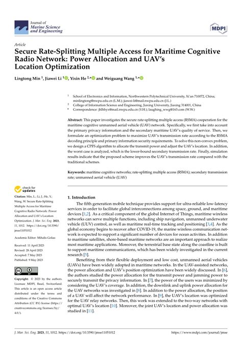 pdf secure rate splitting multiple access for maritime cognitive radio network power
