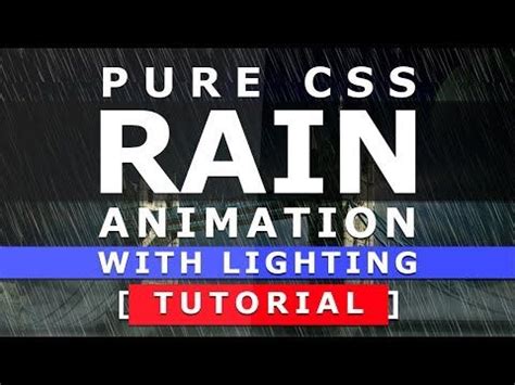 Pure CSS Rain Animation With Lighting Rain Effect With Html5 And CSS3