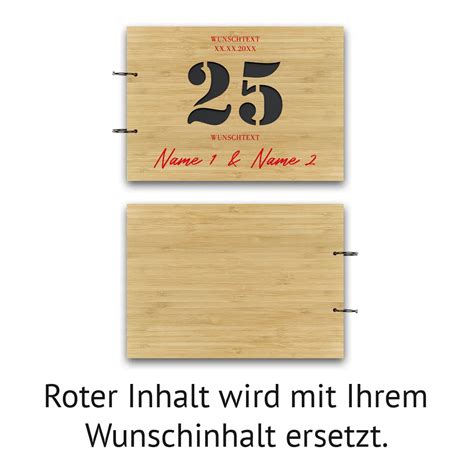 Personalisiertes Silberhochzeit Fotoalbum 25 Jahre Stanze