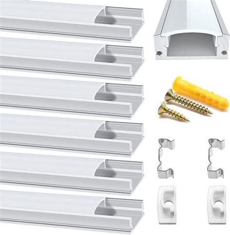 Chesbung LED Aluminium Profil 1m 6er Pack in U Form für LED Strips