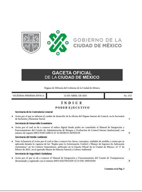 ConsejeríaCDMX on Twitter Gaceta Oficial 12 04 2021 SOBSECDMX