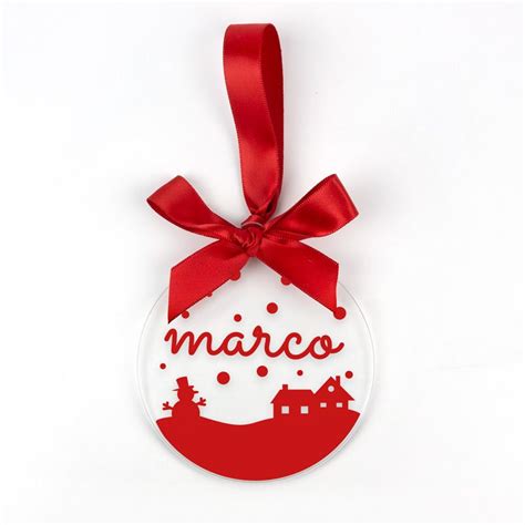 Bola Roja Navidad METACRILATO Personalizada elige diseño mi pipo