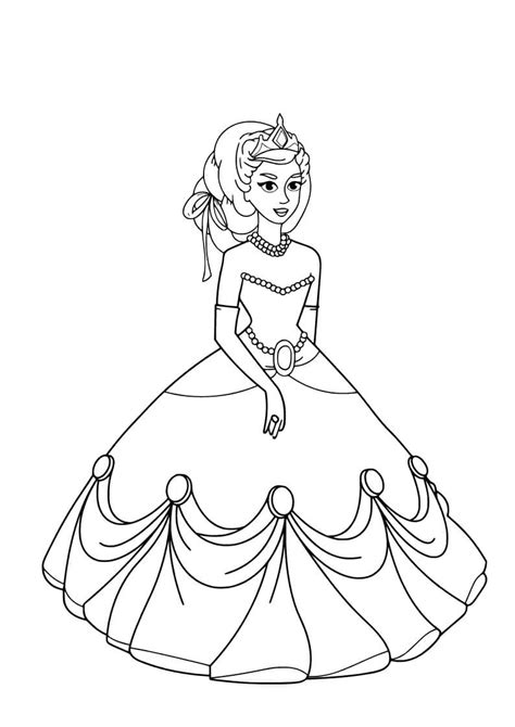 Princesa Vestindo Colar Para Colorir Imprimir E Desenhar Colorir Me