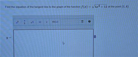 solved find the equation of the tangent line to the graph of
