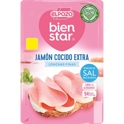 BienStar jamón cocido extra bajo en grasa reducido en sal en lonchas