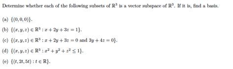 solved determine whether each of the following subsets of r3
