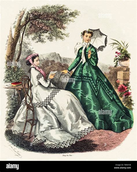 Moda Para La Mujer Victoriana Original Grabado En Color Circa