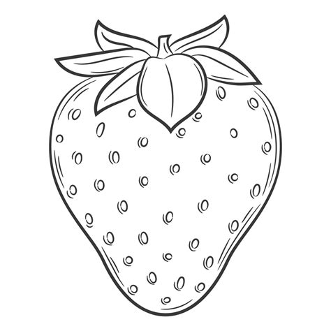 Fruta De Fresa En Un Estilo Lineal Elemento Decorativo Vectorial En