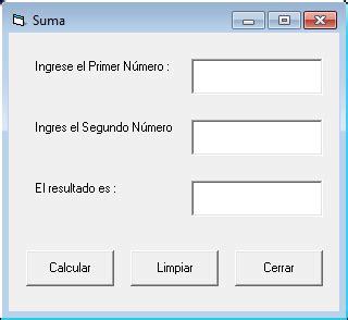 Visual Basic Calcular La Suma De Dos Numeros Visual Basic