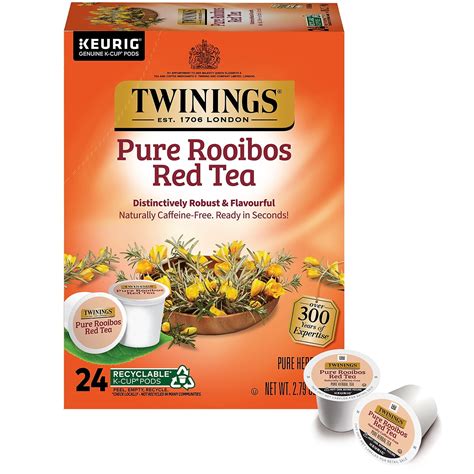Twinings Herbal Tea Pure Rooibos Red Tea K Cup Portion Pack For Keurig