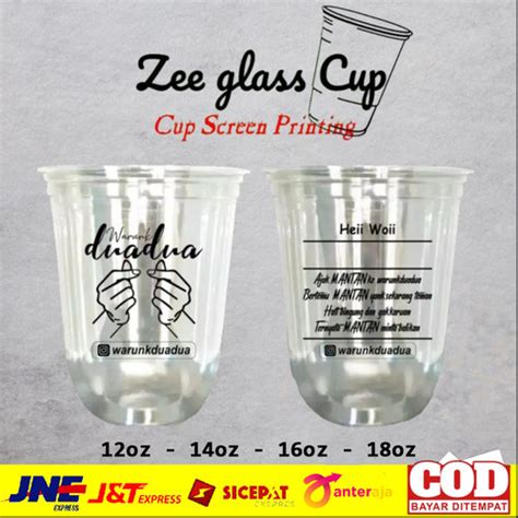 Jual SABLON CUP OVAL CUP SABLON PRINTING OVAL GELAS PLASTIK CUP OVAL