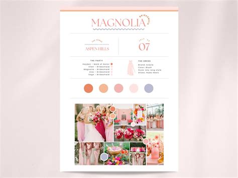5x7 Canva Editable Bridesmaid Information Card Template Wedding Details