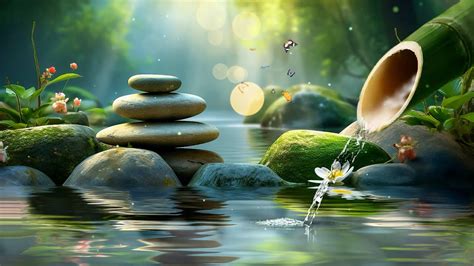 Relaxing Music Bamboo Water Fountain For Stress Relief Anxiety And