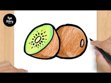 247 How To Draw A Kiwi Fruit Easy Drawing Tutorial YouTube