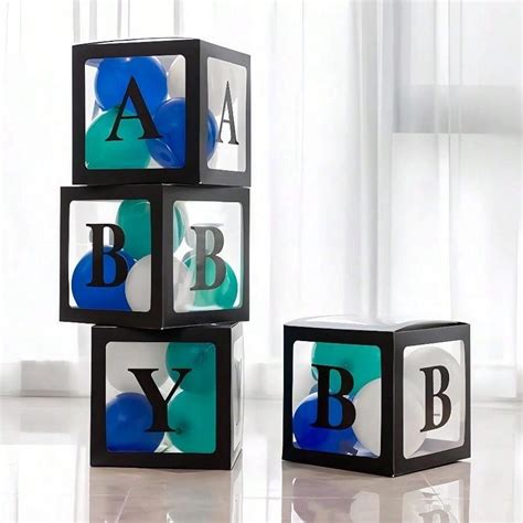 Caixas e Letras de Balão para Decoração de Chuveiro Decoração de