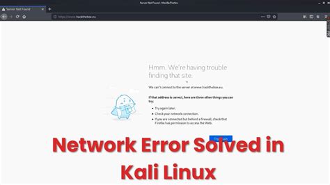 How To Fix Network Error In Kali Linux Youtube