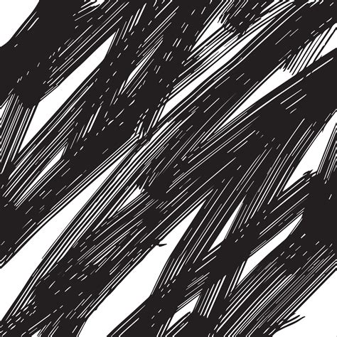Black Paint Brush Strokes Vector Pattern Hand Drawn Curved And Wavy