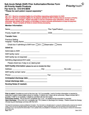 Priority Health Prior Authorization Form Fill And Sign Printable