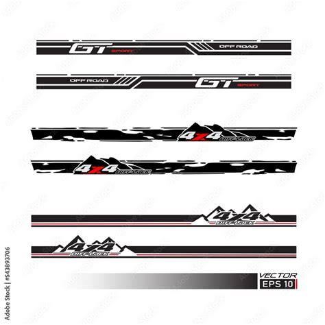 Side Car Body Vector Stripes Decal Vehicle Vector Decal Stripes For