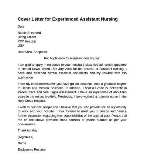 Sample Nursing Cover Letter Examples