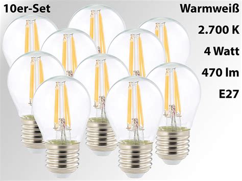 Luminea Er Set Led Filament Lampen G E Lm W K
