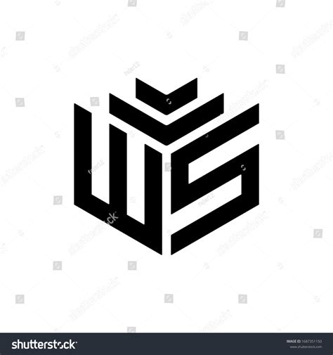 WR Letter With Hexagon Logo Design Vector Royalty Free Stock Vector