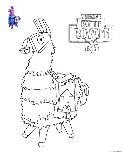 Coloriage Llama Fortnite Dessin Fortnite à imprimer
