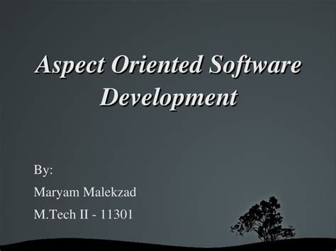 aspect oriented software development explained ppt