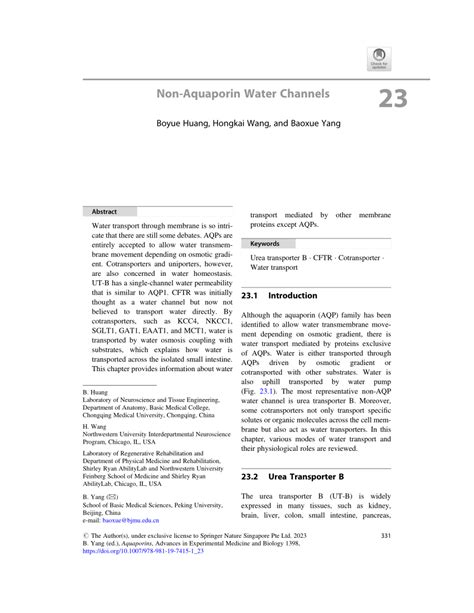 PDF Non Aquaporin Water Channels