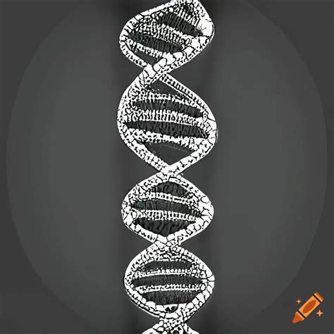 Black And White Illustration Of A Double Dna Helix On Craiyon