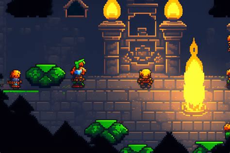 Lexica Pixel Art Top Down Video Game Screenshot Knight Fighting
