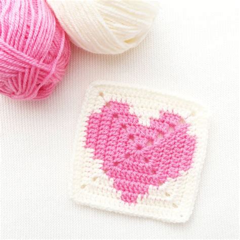 Solid Heart Granny Square Free Crochet Pattern Granny Square