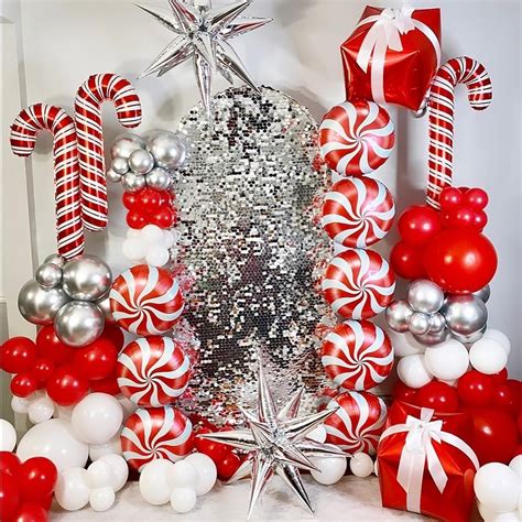 Kit De Arco De Guirnalda De Globos Rojos Y Blancos De Piezas Con