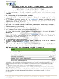 Liste Exhaustive Des Pieces A Fournir Pour La Creation Liste