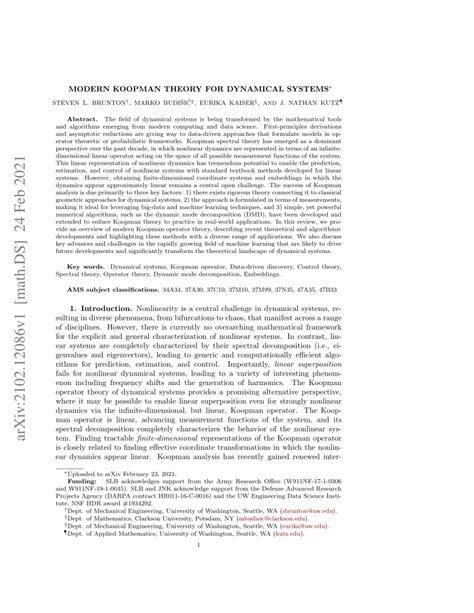 pdf modern koopman theory for dynamical systems