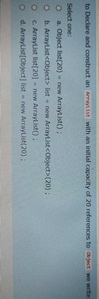 solved to declare and construct an arraylist with an initial