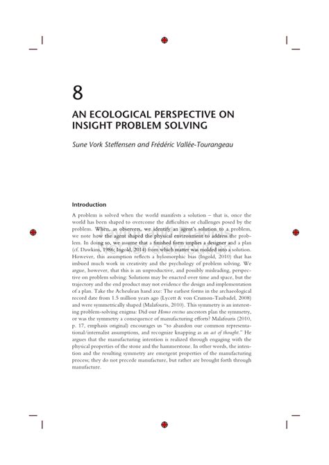 pdf an ecological perspective on insight problem solving
