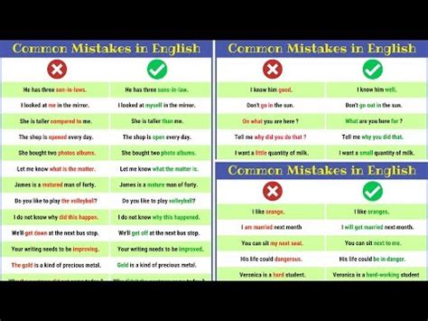Grammatical Errors Common Grammar Mistakes In English Esl