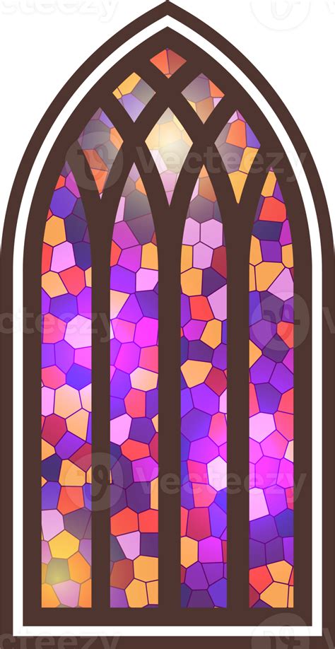 Gothic Window Vintage Stained Glass Church Frame Element Of