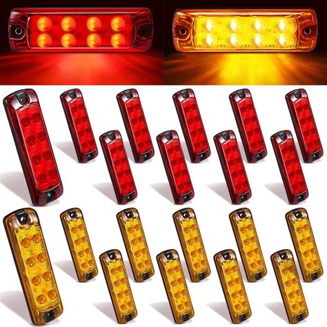 Amazon Rossesay 20 Pcs 3 9 Inch 8 LED Trailer Lights Waterproof
