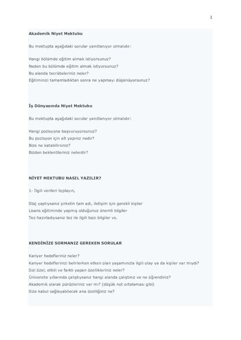 PDF Niyet Mektubu Nasıl Yazılır DOKUMEN TIPS